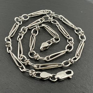 Vintage Sterling Silver Fancy Link Necklace - Etsy