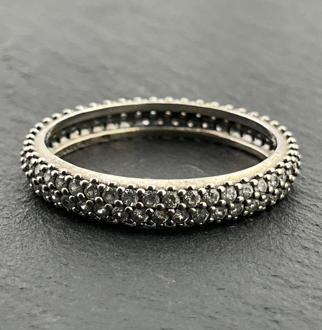 Genuine Pandora Full Eternity Sterling Silver Band Ring, UK Size S, US ...