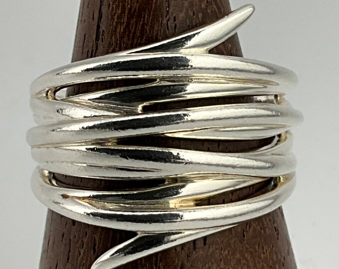 Genuine Kit Heath Sterling Silver Overlapping Bands Statement Ring, UK ...