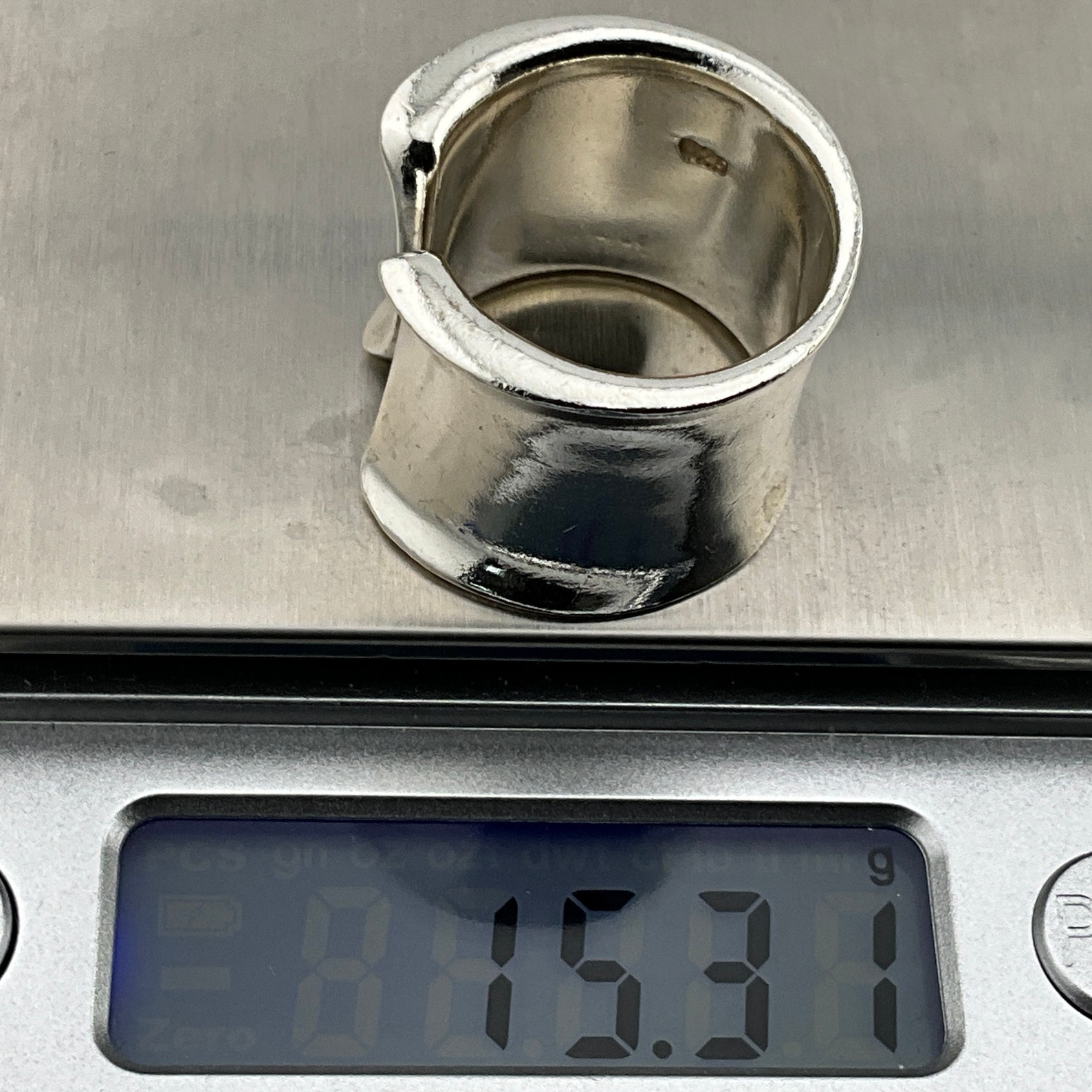 Vintage Sterling Silver Chunky Wide Torque Band Ring, UK Size P1/2, US ...
