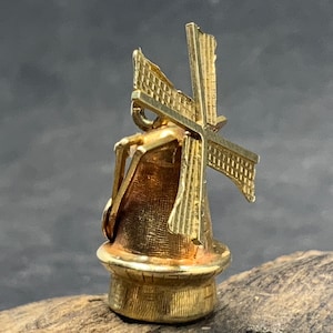 Vintage 9ct Gold Windmill Charm | Etsy