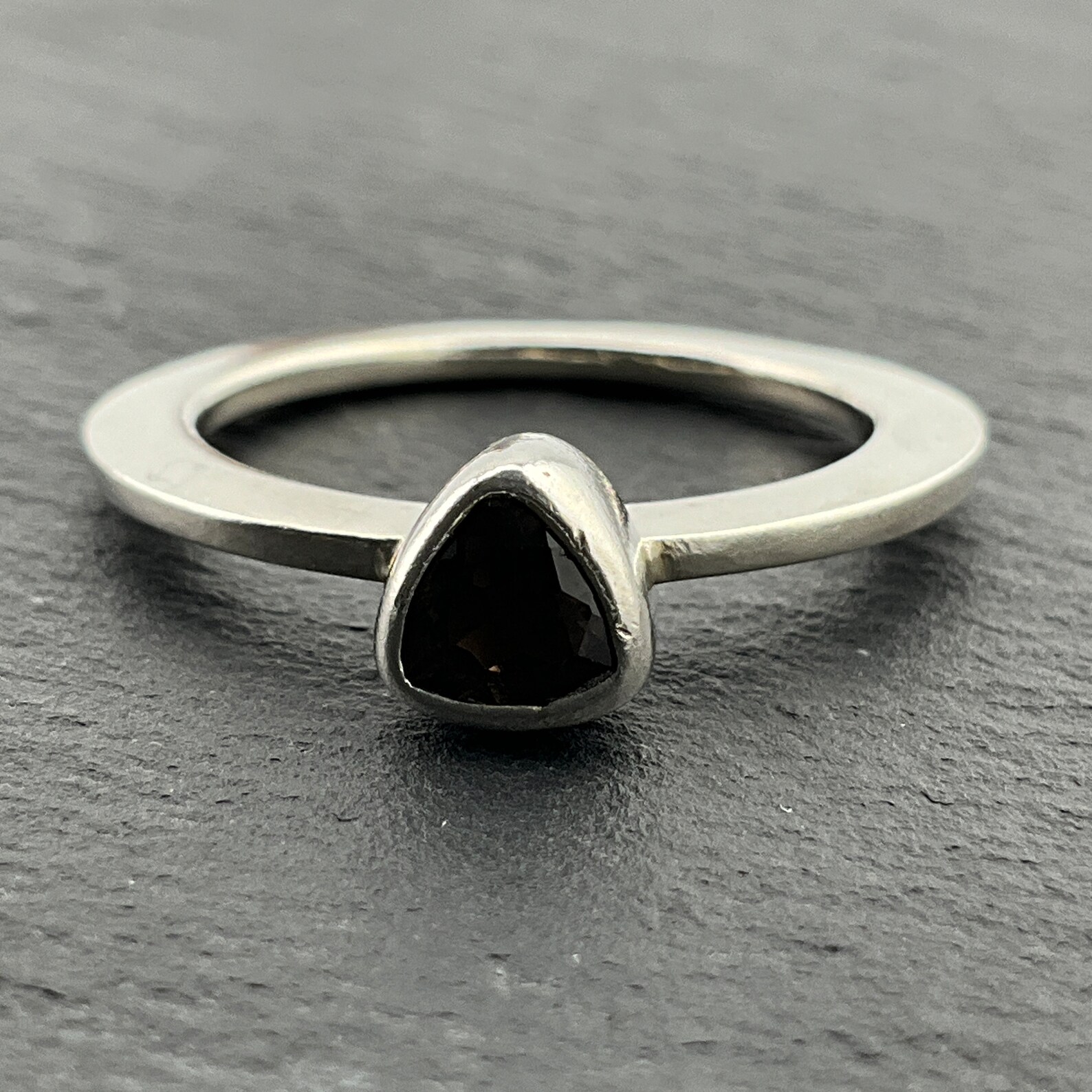 Vintage Citrine Sterling Silver Solitaire Ring, UK Size P, US Size 7 1/ ...