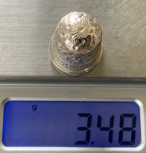 Antique Charles Horner Sterling Silver Thimble - Gem