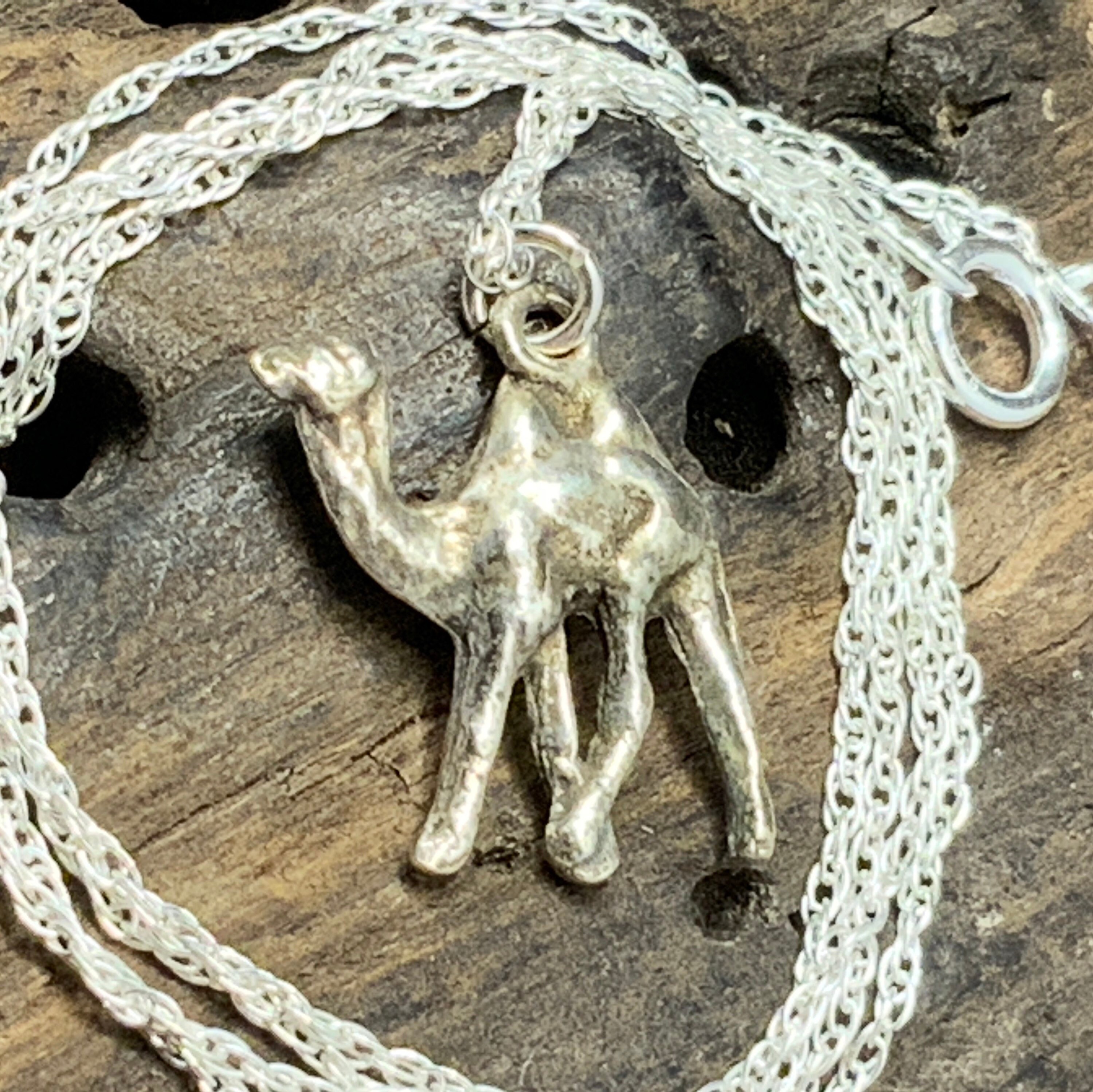 Vintage Sterling Silver Camel Pendant Necklace | Etsy