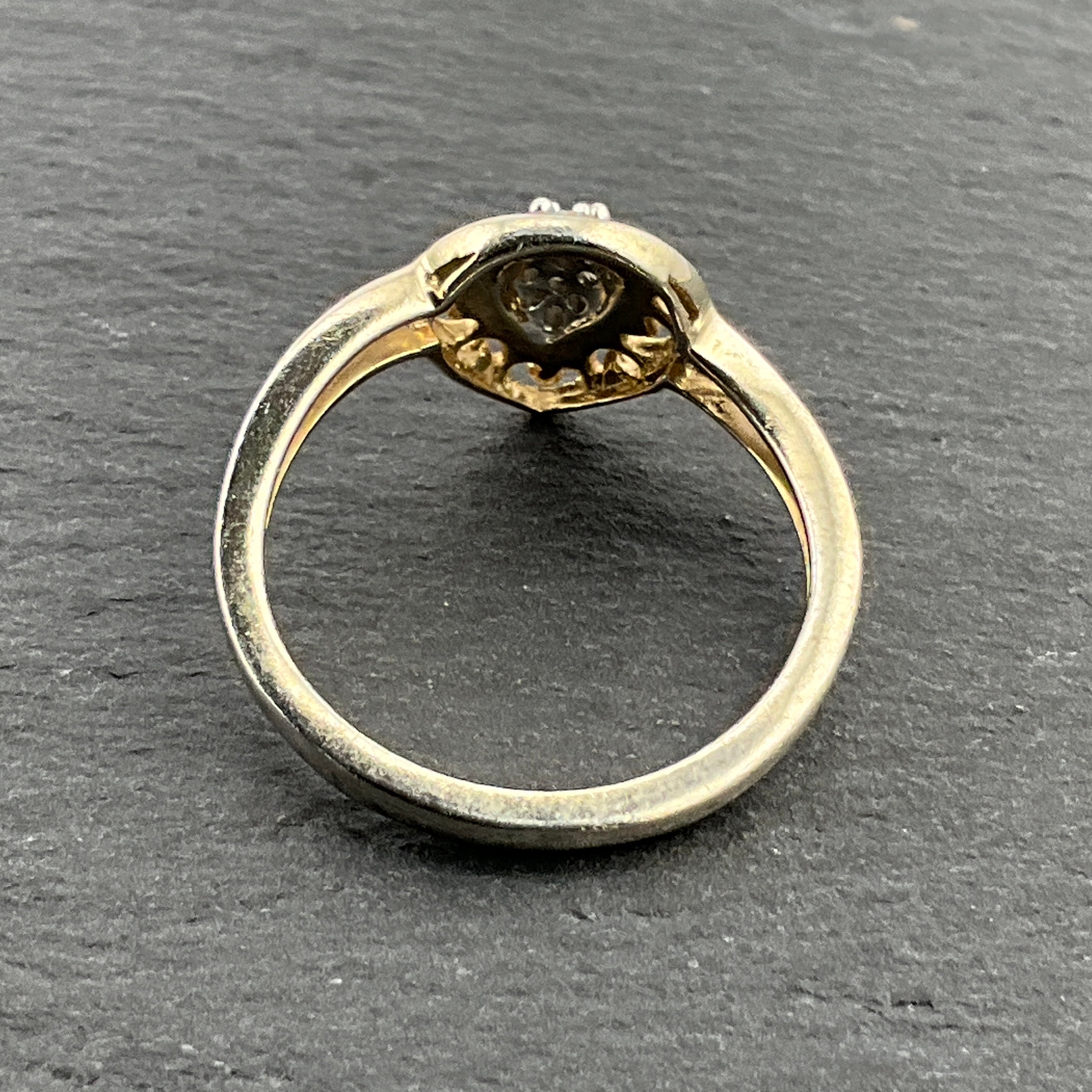 Vintage Diamond 18ct Gold Gilded Sterling Silver Teardrop Solitaire ...