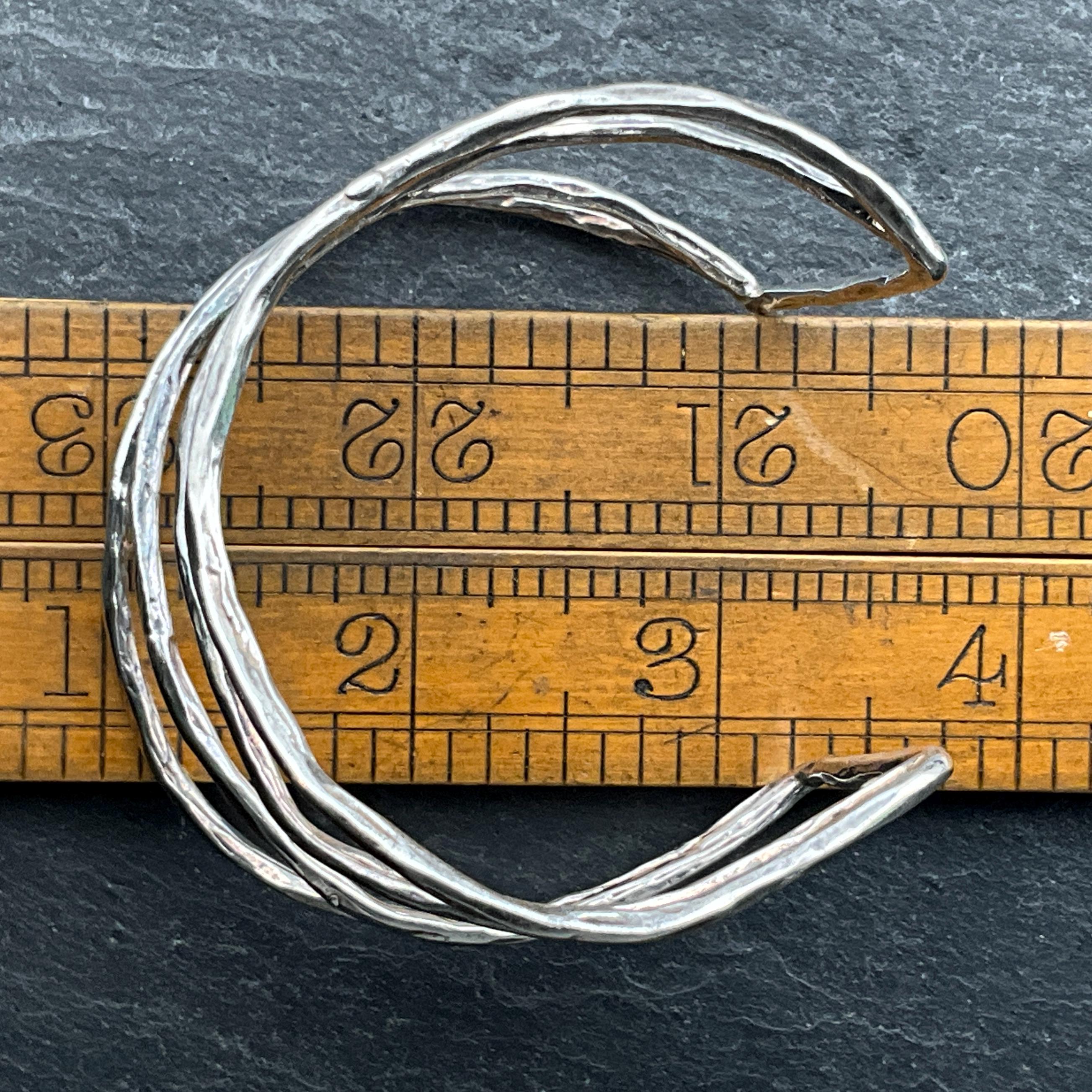 Vintage Heavy Sterling Silver Large Rustic Multi-band Torc Bangle - Etsy