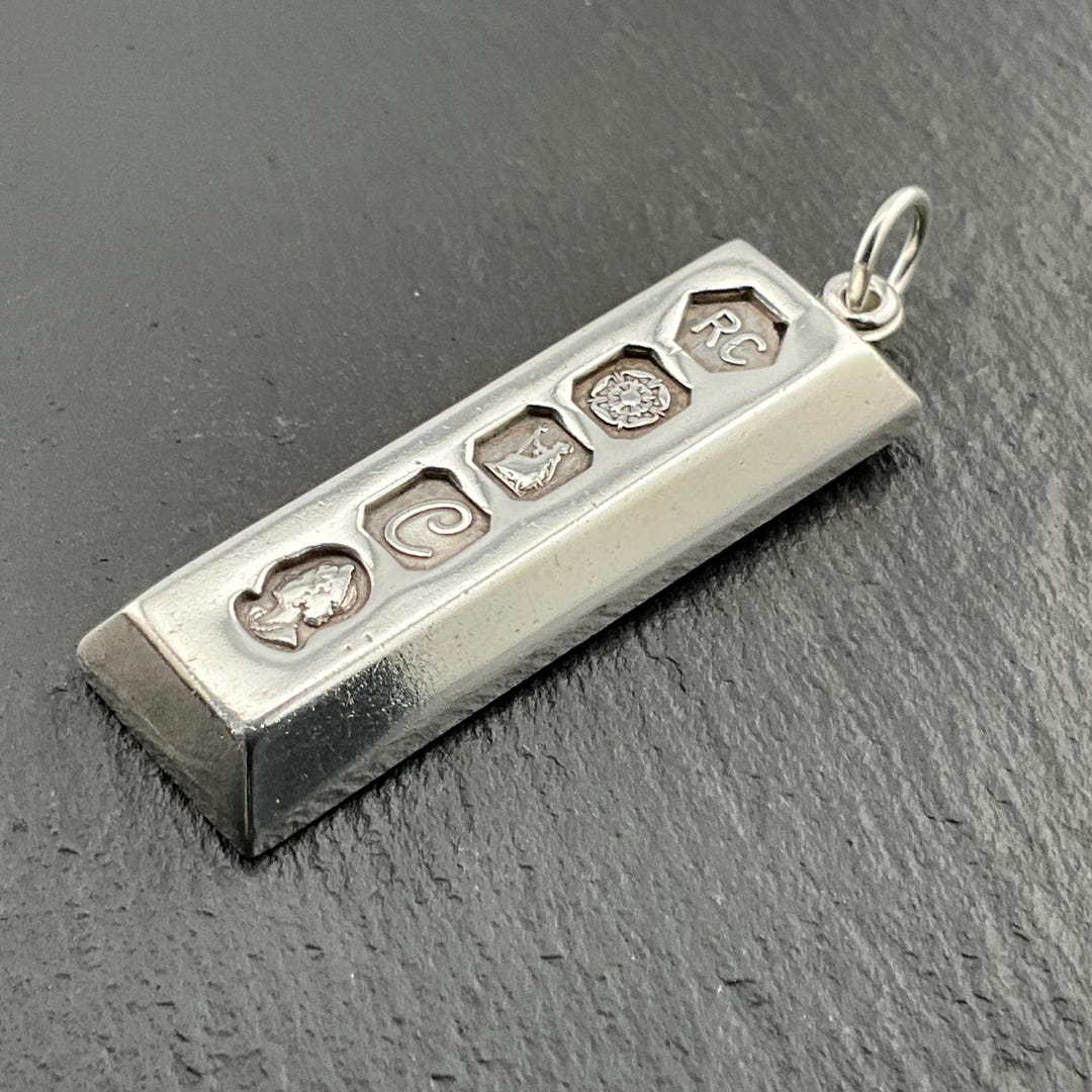 Vintage Super Heavy Hallmark Ingot Britannia Silver Pendant - Etsy UK