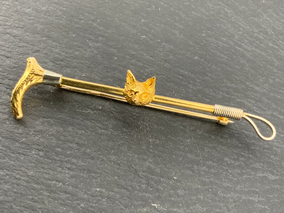 Antique 9ct Gold Fox Head Hunt Brooch - Etsy