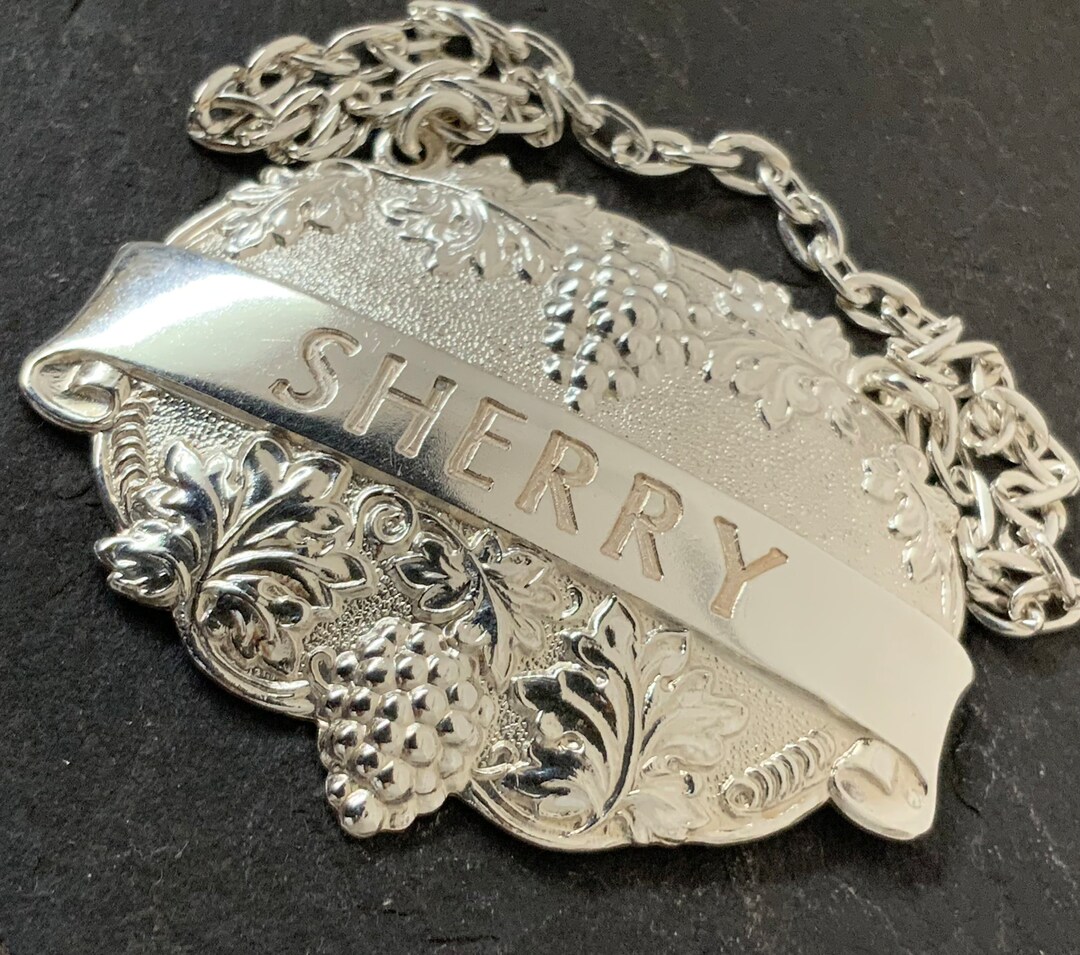 Vintage Solid Sterling Silver Sherry Decanter Nameplate Label - Etsy
