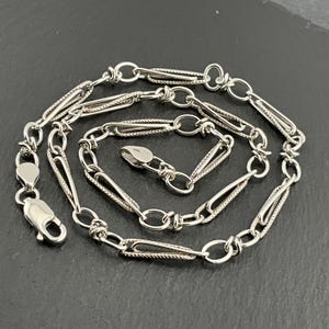 Vintage Sterling Silver Fancy Link Necklace - Etsy