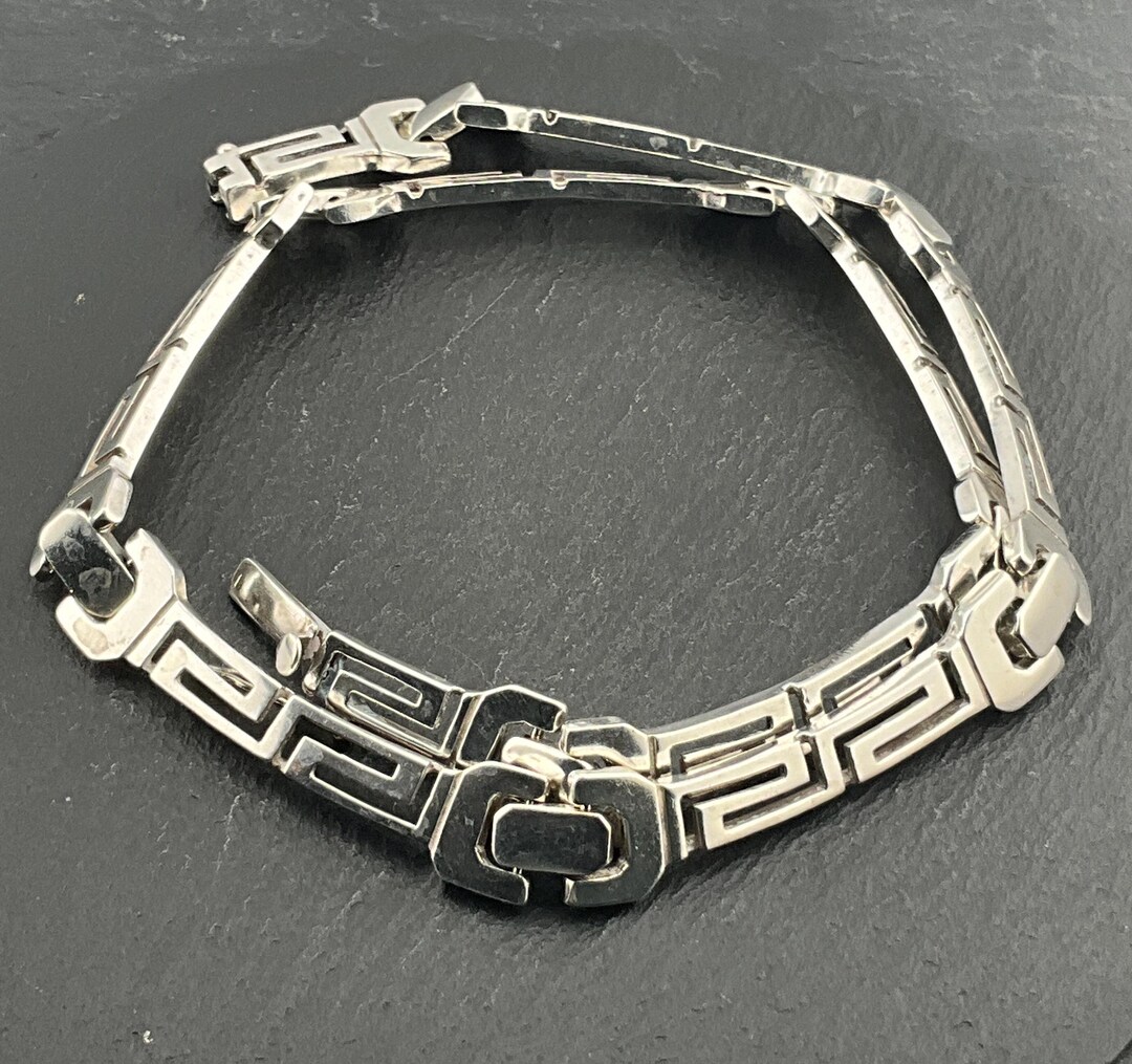 Vintage Heavy Sterling Silver Fancy Panel Link Necklace - Etsy