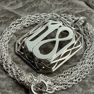 Vintage Sterling Silver 18 Pendant Necklace - Etsy UK