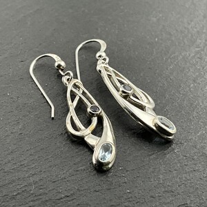 Genuine Kit Heath Sapphire & Topaz Sterling Silver Celtic Dangle Earrings - Etsy