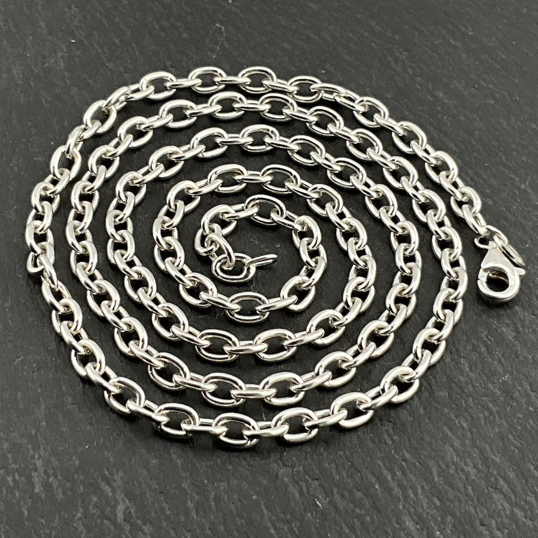 Vintage Sterling Silver Chain Necklace - Etsy