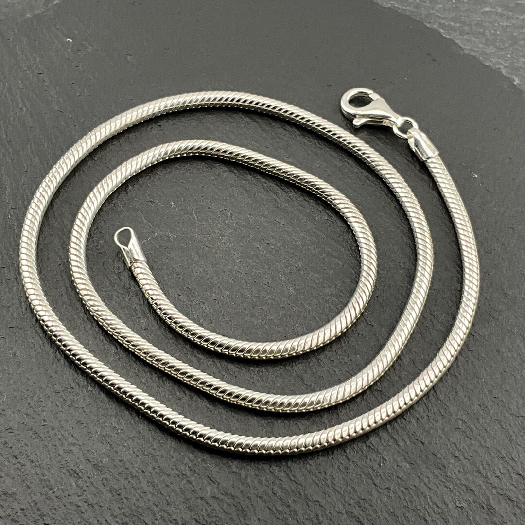 Vintage Heavy Sterling Silver Snake Link Necklace - Etsy