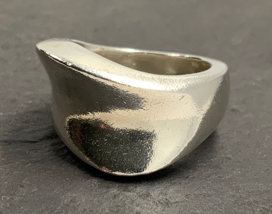Vintage Sterling Silver Chunky Wave Band Ring, UK Size K, US Size 5 1/4 ...