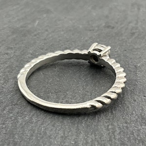 Vintage Diamond White Gold Twisted Band Solitaire Ring, UK Size N1/2 ...