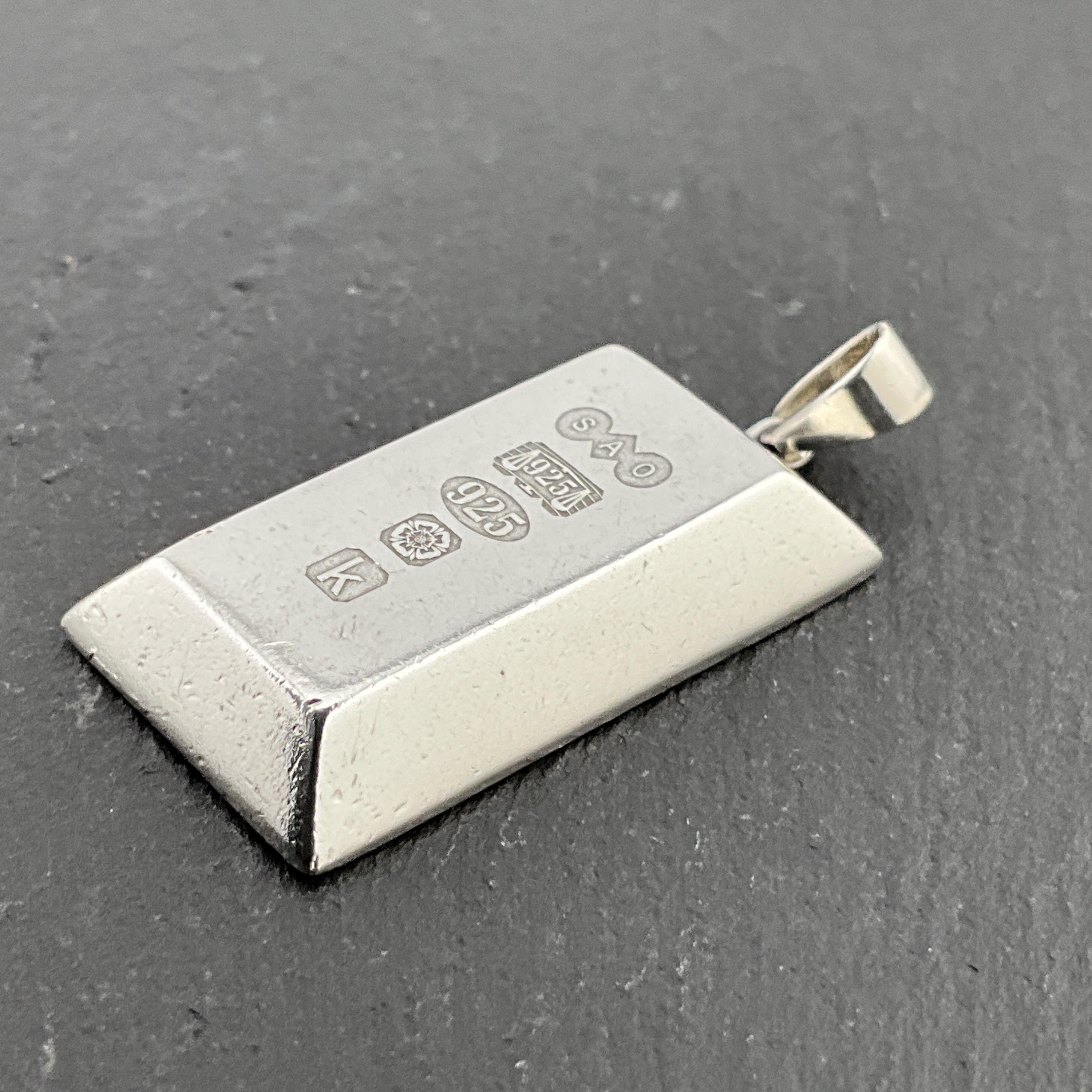 Silver Ingot Pendant - Etsy UK Silver Ingot Pendant - Etsy UK