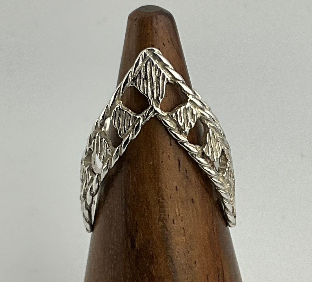 Vintage Double Wishbone Sterling Silver Ring, UK Size M1/2, US Size 61/4, EU Size 52 - Etsy