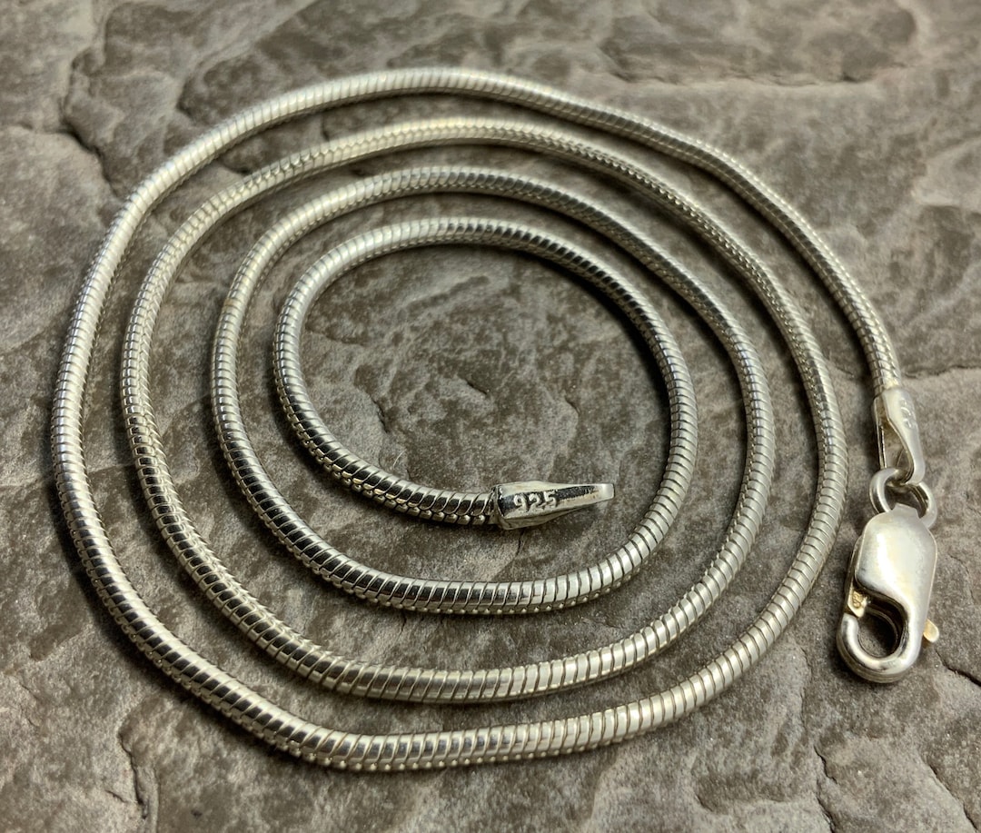 Vintage Sterling Silver Snake Link Necklace - Etsy