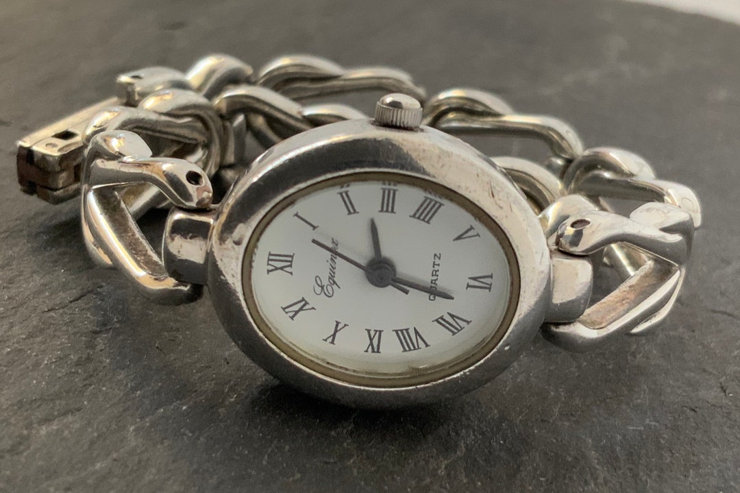 Vintage Solid Sterling Silver Quartz Wrist Watch - Etsy
