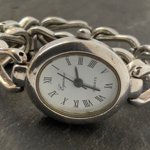 Vintage Solid Sterling Silver Quartz Wrist Watch - Etsy