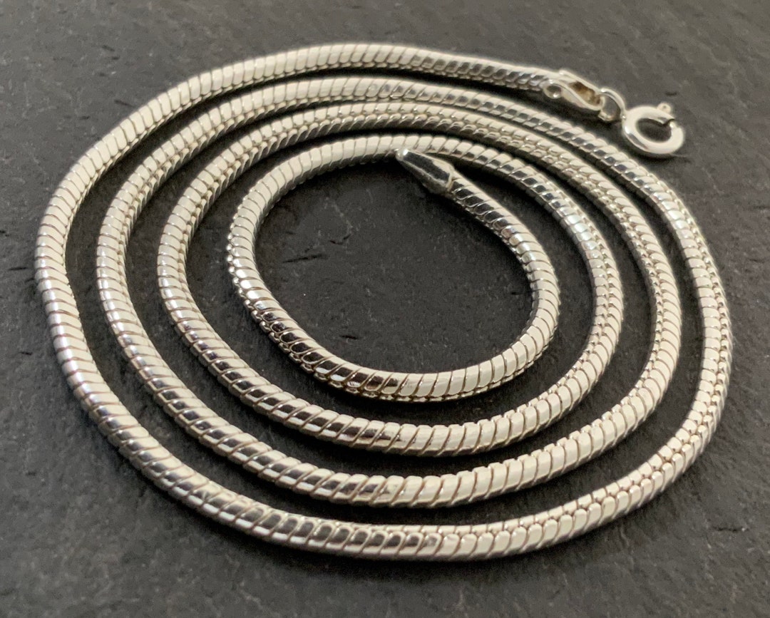 Vintage Sterling Silver Snake Link Necklace - Etsy