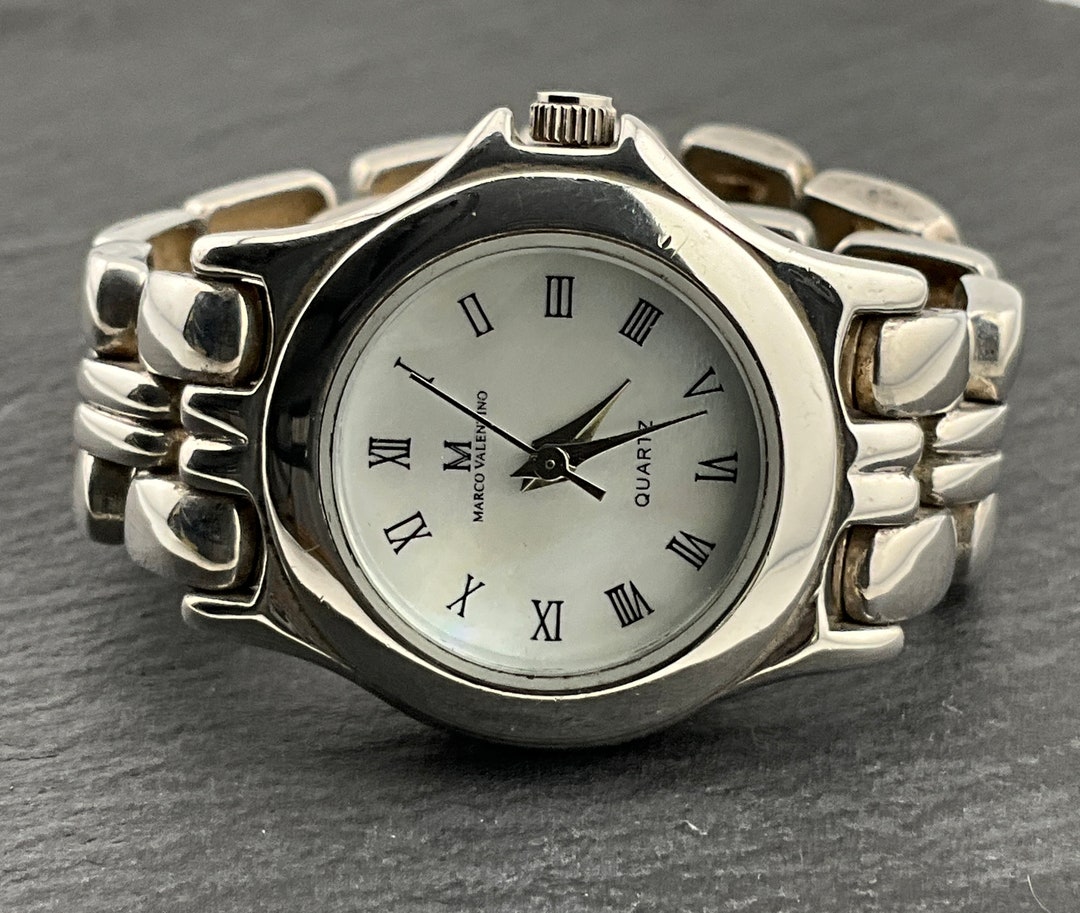Vintage Solid Sterling Silver Marco Valentino Quartz Wrist Watch - Etsy