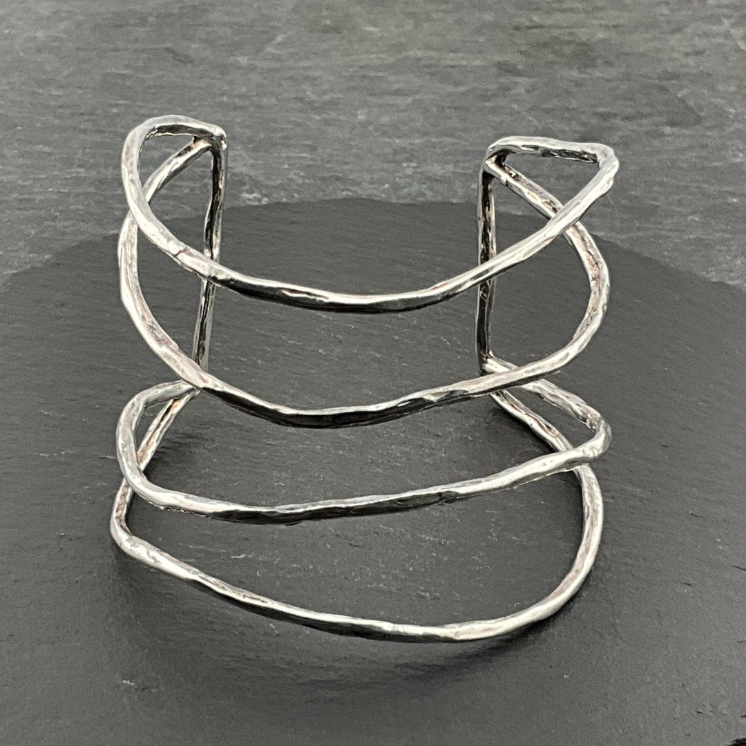 Vintage Heavy Sterling Silver Large Rustic Multi-band Torc Bangle - Etsy