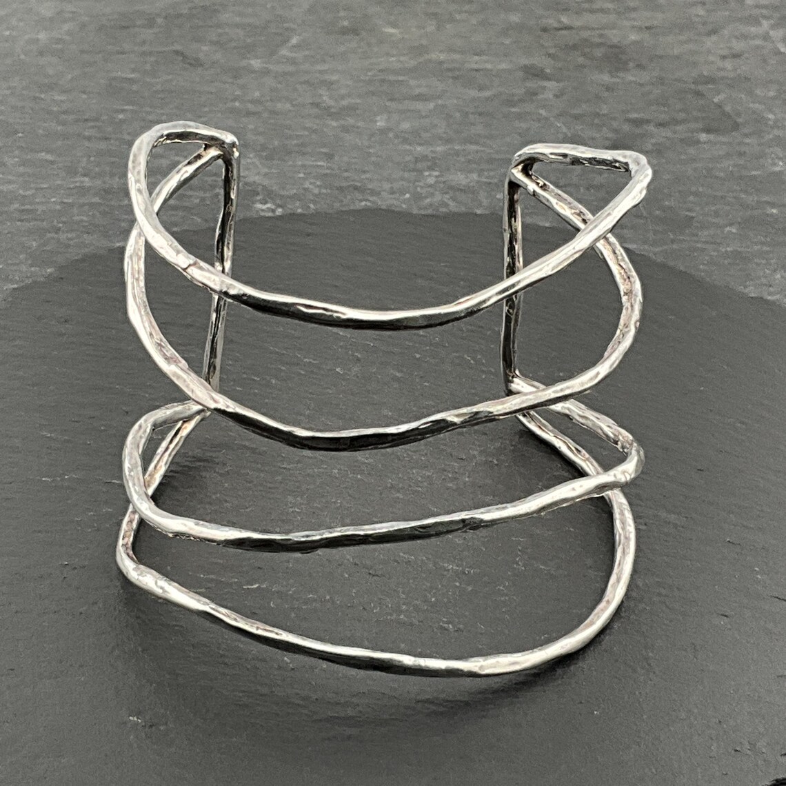 Vintage Heavy Sterling Silver Large Rustic Multi-band Torc Bangle - Etsy