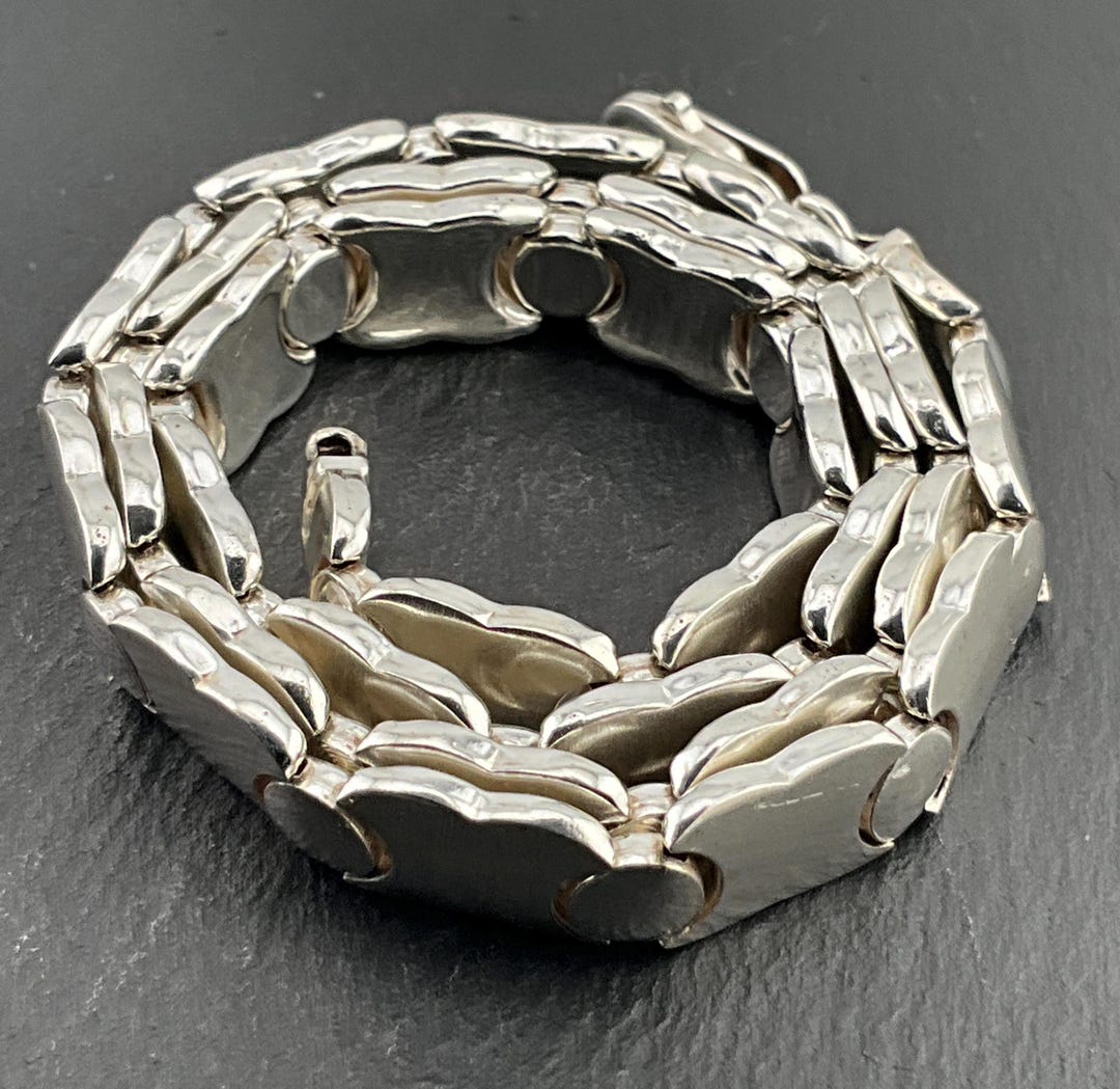 Vintage Heavy Sterling Silver Fancy Link Necklace - Etsy