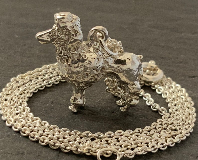 Vintage Sterling Silver Poodle Pendant Necklace - Etsy