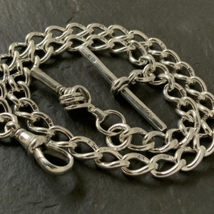 Vintage Heavy Sterling Silver T-bar Chain Necklace - Etsy