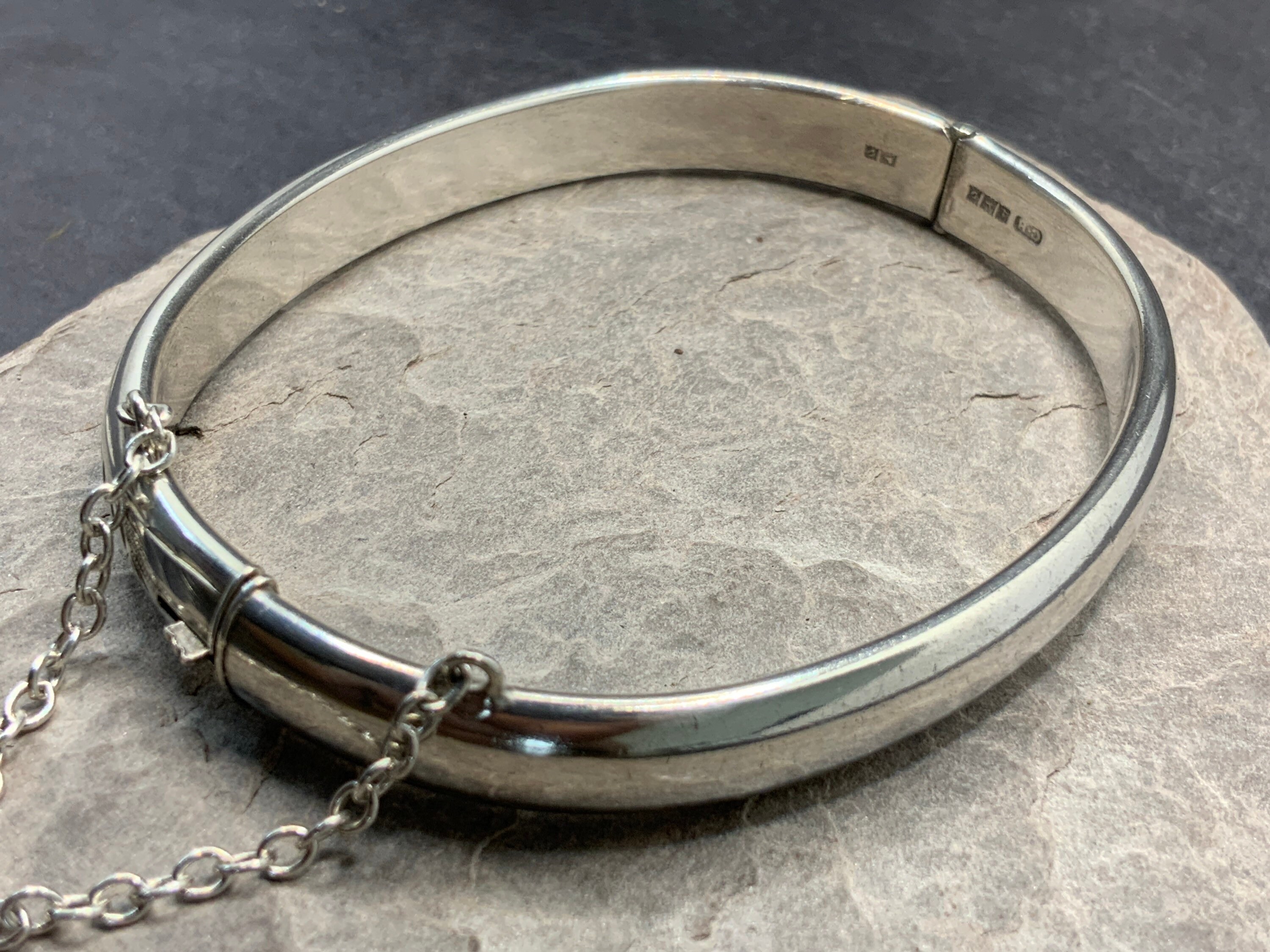 Vintage Charles Horner Sterling Silver Oval Hinged Bangle | Etsy