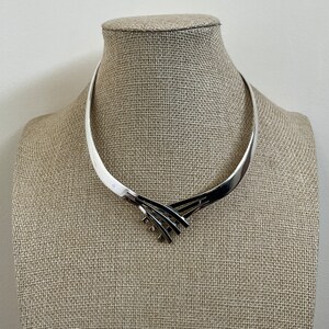 Vintage Heavy Sterling Silver Fancy Crossed Front Collar Choker ...