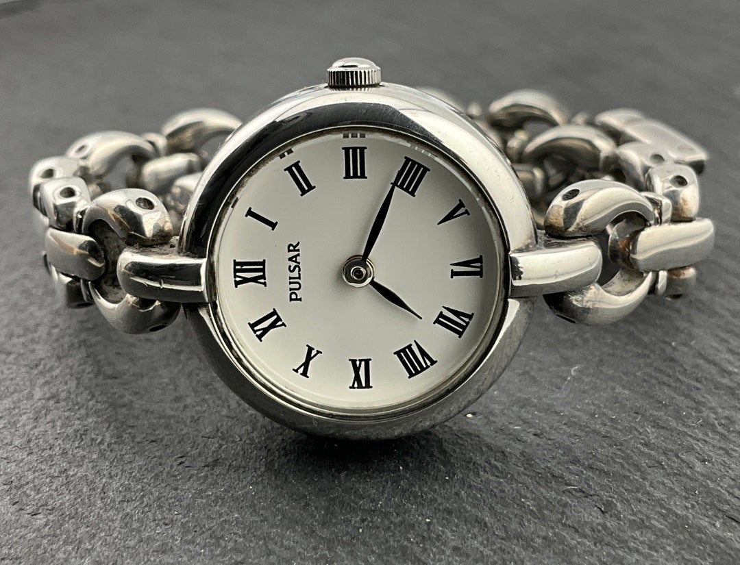 Vintage Solid Sterling Silver Pulsar Wrist Watch - Etsy