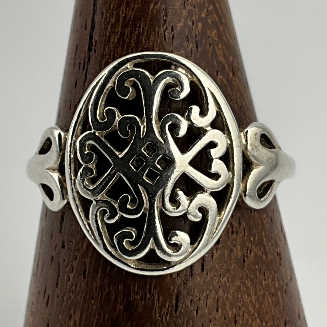 Vintage Oval Celtic Knot Sterling Silver Ring, UK Size Q, US Size 8, EU ...