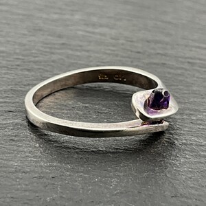 Vintage Carrick C.J.L Amethyst Sterling Silver Minimalist Wrap Ring, UK ...