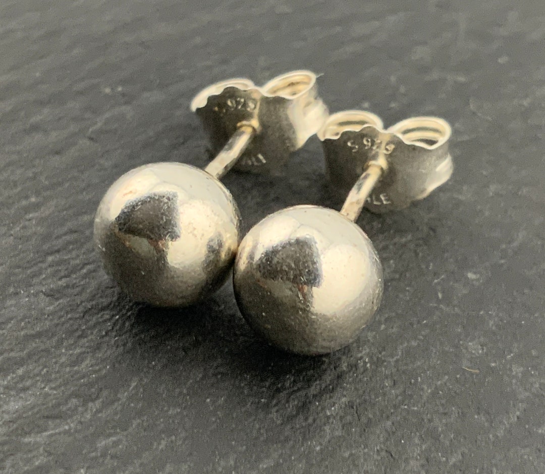 Genuine Pandora Sterling Silver Ball Stud Earrings - Etsy