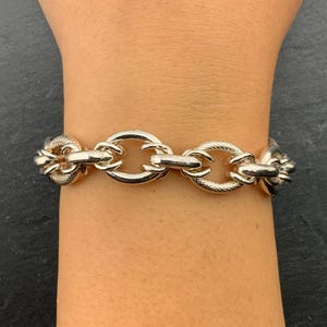 Vintage Heavy Sterling Silver Fancy Link Bracelet - Etsy