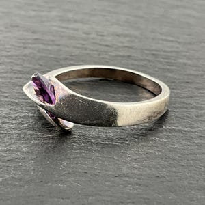 Vintage Carrick C.J.L Amethyst Sterling Silver Minimalist Wrap Ring, UK ...