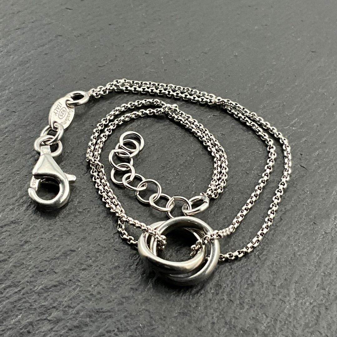 Vintage Sterling Silver Interlocking Rings Bracelet - Etsy