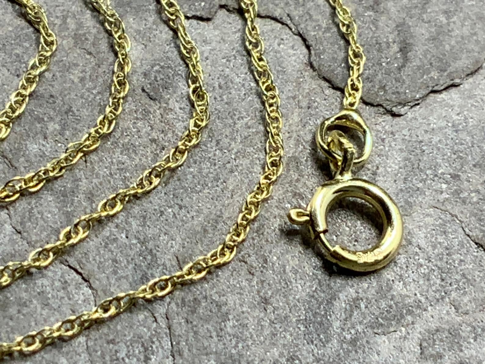 Fine Solid 9ct Gold Necklace Chain - Etsy UK