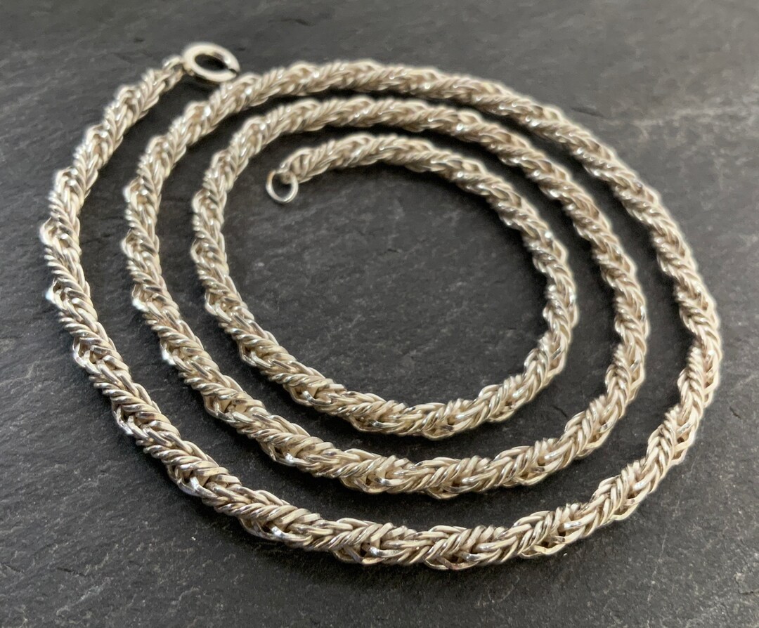 Vintage Heavy Sterling Silver Fancy Link Necklace - Etsy