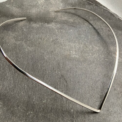 Thin Silver Wire Choker 925 Sterling Silver Wire Necklace - Etsy