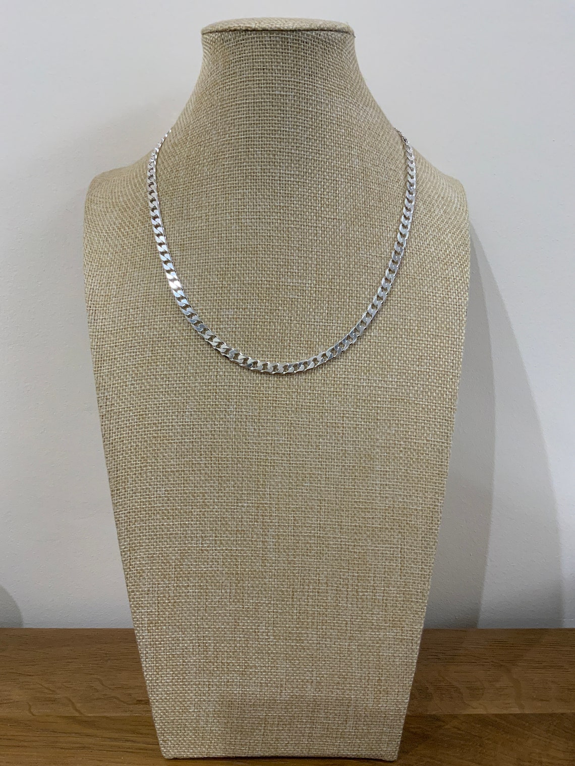 Vintage Heavy Sterling Silver Curb Necklace - Etsy