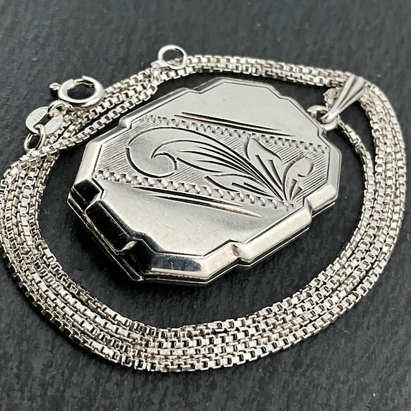 Large Silver Locket - Etsy