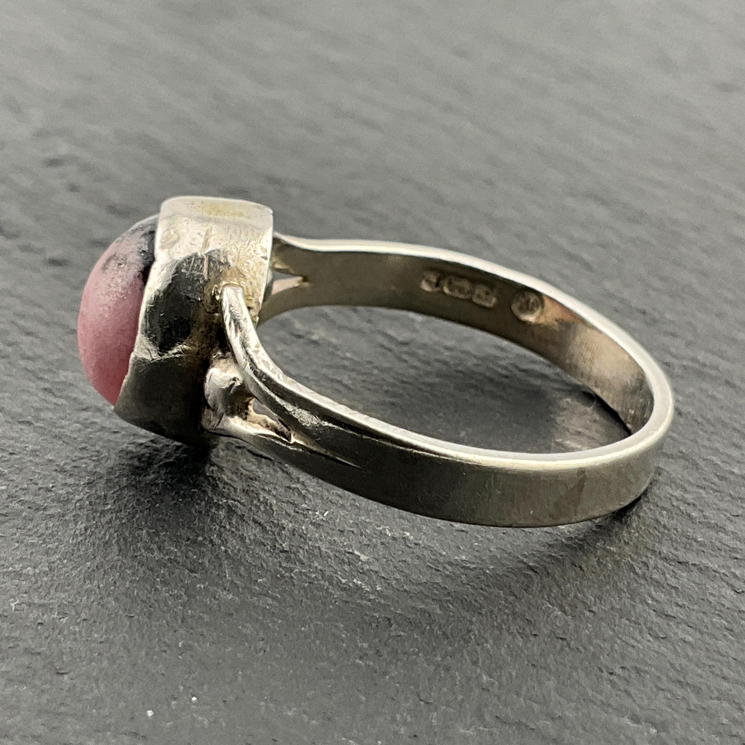 Vintage Rhodonite Sterling Silver Solitaire Ring, UK Size O, US Size 7 ...
