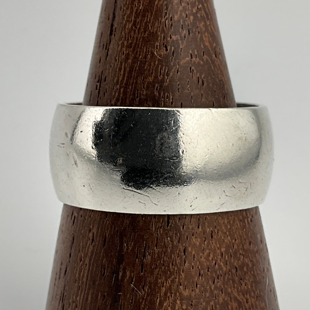 Vintage Sterling Silver Wide Chunky Band Ring, UK Size U, US Size 10 1/ ...