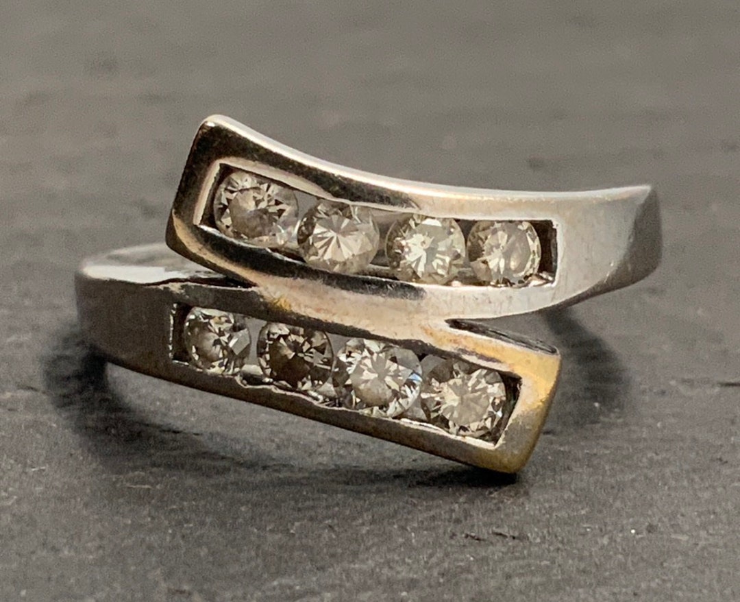 Vintage 9ct Gold Diamond Fancy Twist Ring, UK Size L, US Size 5 1/2, EU ...